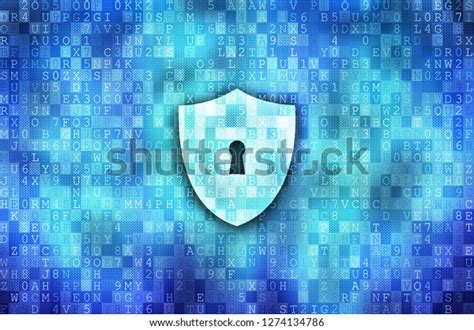Cyber Security Concept White Shiled Keyhole Stock Illustration