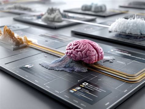 Exploring The Intersection Of Science And Technology Through A Digital Brain Concept On Computer