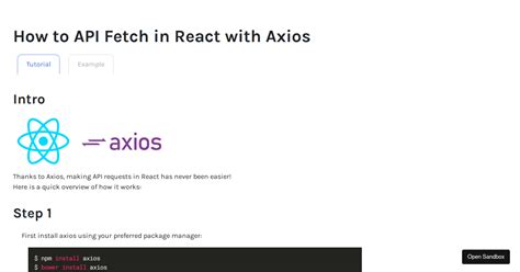 Axios Cheatsheet Codesandbox