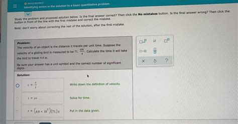 Solved Measurement Identifying Errors In The Solution To A