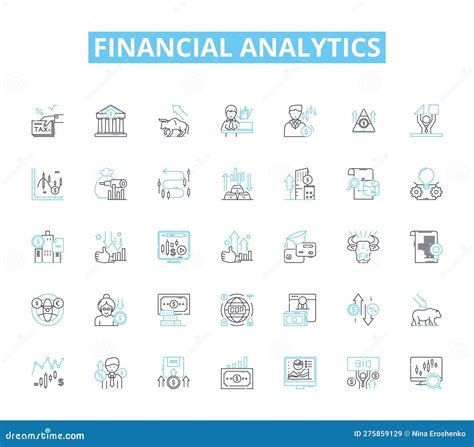 Financial Analytics Linear Icons Set Revenue Profitability Forecasting Budgeting