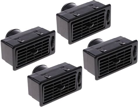 Teamwill 4pcs Black Heat Ac Air Exhaust Vent Dash