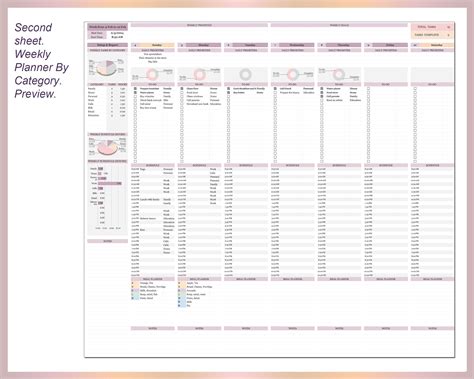 Weekly Schedule Template Weekly Planner Spreadsheet Weekly Schedule Excel Weekly Work