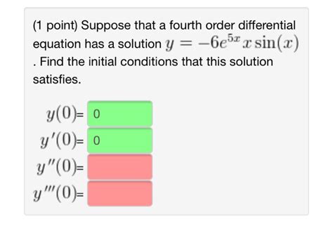 Solved 1 Point Suppose That A Fourth Order Differential