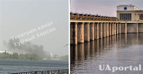 Вибухи у Новій Каховці в районі ГЕС піднявся стовп диму відео