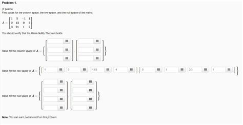 solved find bases for the column space the row space and