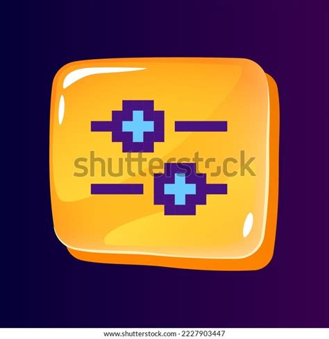Filters Setup Glossy Ui Button Pixelated Stock Vector Royalty Free
