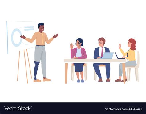 business plan presentation semi flat color vector image