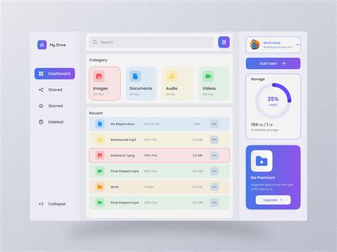 File Storage Drive Dashboard Ui Ux Design Behance