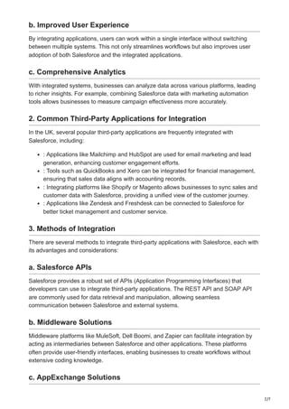 Integrating Third Party Applications With Salesforce Development In The