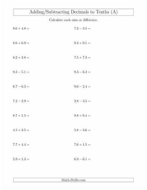 Adding Decimals Horizontal Worksheet Inspirational Adding Decimals Horizontal Worksheet Simple