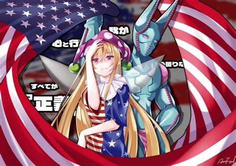 Safebooru 1boy 1girl Absurdres American Flag Arnold Fland Artist Name