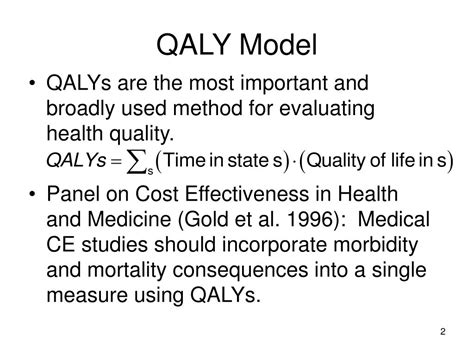 Ppt Expanding Qaly Model With Non Time Dependent Goals Powerpoint Presentation Id 6611665