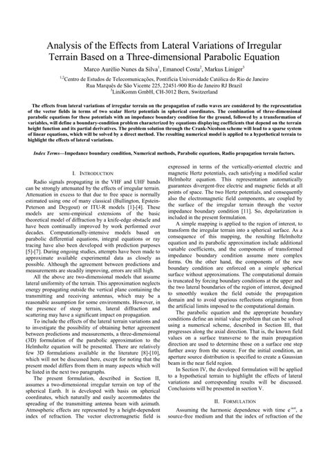 Pdf Analysis Of The Effects Of Irregular Terrain On Radio Wave