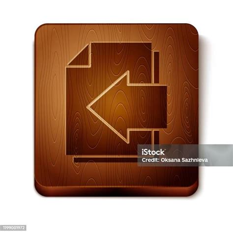 갈색 다음 페이지 화살표 아이콘 흰색 배경에 격리 화살표가 있는 파일 문서입니다 문서를 보냅니다 나무 사각형 버튼입니다 벡터 일러스트레이션 개념에 대한 스톡 벡터 아트 및