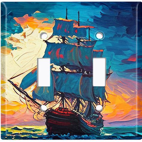 WorldAcc Rustic Sea Ship Boat Sunrise Ocean Gang Toggle Light Switch Wall Plate Wayfair