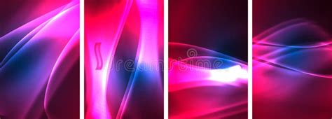 Neon Lines Waves Abstract Background Poster Collection Captivating Array Of Vibrant Designs