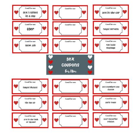 Sex Coupons For Him Valentines Naughty Coupons Naughty T