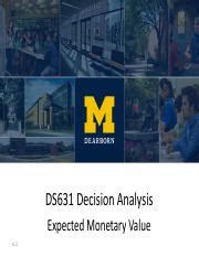 Understanding Decision Analysis Expected Monetary Value Methods Course Hero