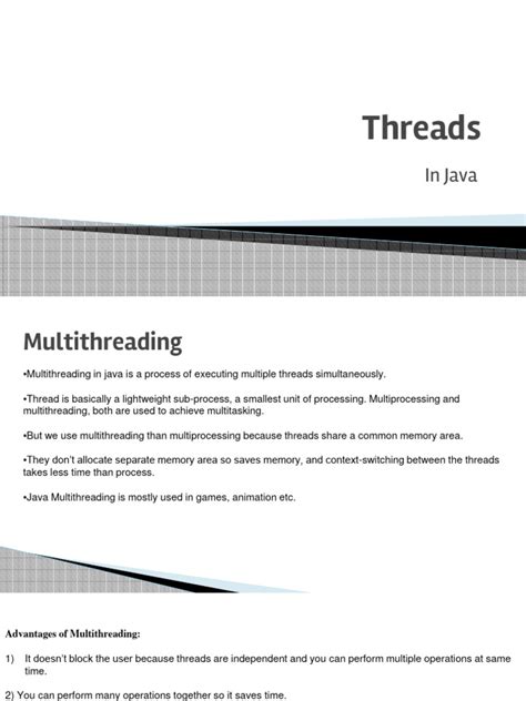 Threads In Java Pdf Thread Computing Process Computing