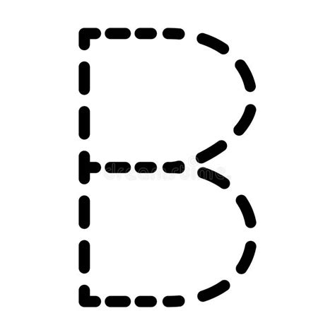 Tracing Alphabet Letter B Prewriting Dotted Line Element For