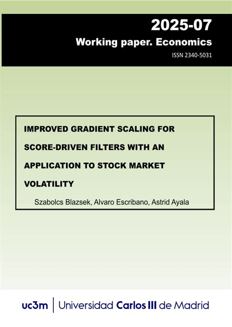 Pdf Improved Gradient Scaling For Score Driven Filters With An