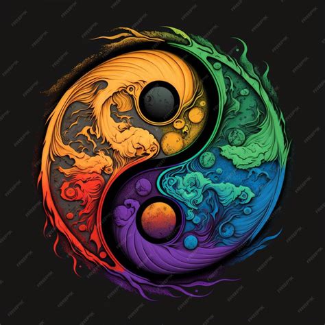 Premium Photo A Colorful Yin Yang Symbol With The Word Yin Yang On
