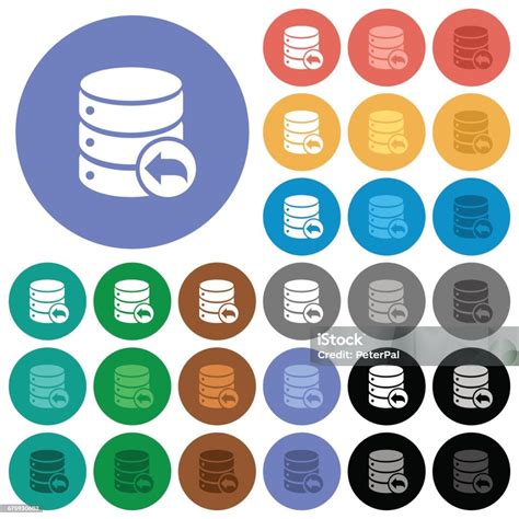 Database Transaction Rollback Round Flat Multi Colored Icons Stock Illustration Download Image