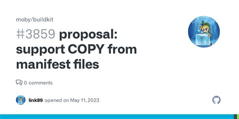 Proposal Support Copy From Manifest Files · Issue 3859 · Mobybuildkit · Github