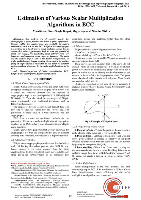 Pdf Comparative Analysis Of Various Scalar Multiplication Algorithms