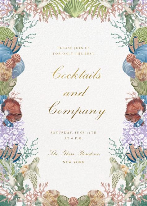 Underwater Oasis Cocktail Party Invitation Send Online Instantly Rsvp Tracking