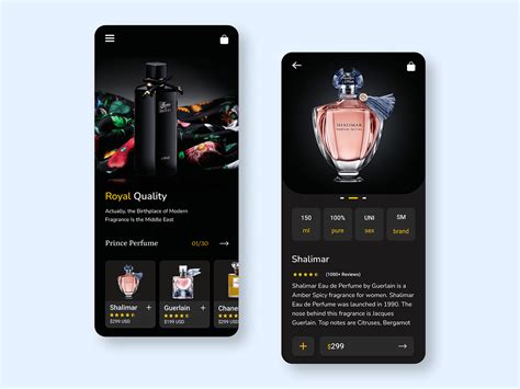 Perfume Mobile App Ui Ui Design Uiux Design On Behance