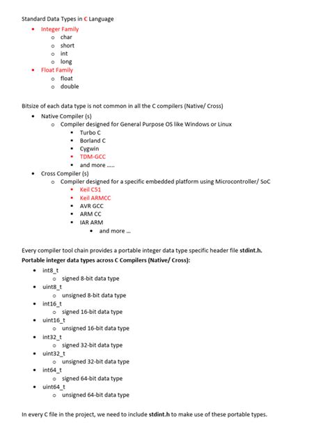 Portable Integer Data Types In C Uint8like Pdf Integer Computer