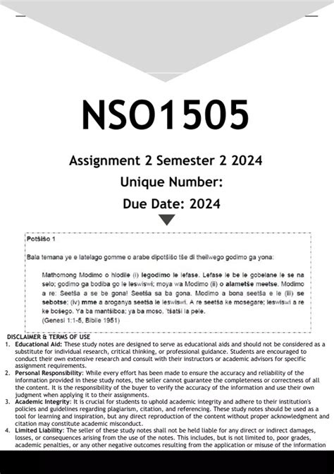 Nso1505 Assignment 2 Answers Semester 2 2024 Distinction Guaranteed