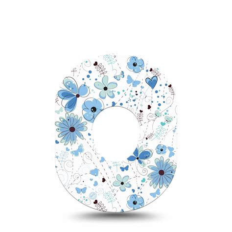 Expressionmed Cute Blue Flowers Dexcom G7 Patch