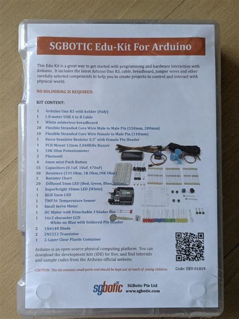 Sgbotic Edukit For Arduino Edu Kit Dev 01819 Hobbies And Toys Toys And Games On Carousell