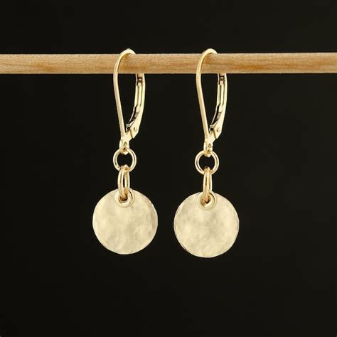 Gold Disc Earrings Etsy