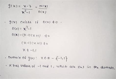 Solved Find All Values Of X That Are Not In The Domain Of G G X 1 Course Hero
