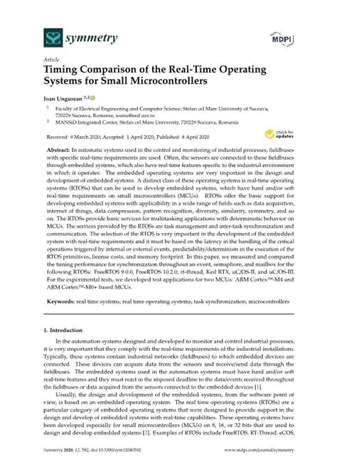 Timing Comparison Of The Real Time Operating Systems For Small Microcontrollers Docslib