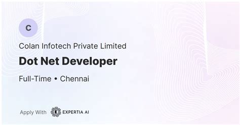 Dot Net Developer Job Chennai Mid Level
