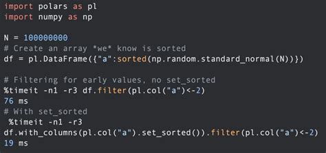 Liam Brannigan On Linkedin If Your Data Is Already Sorted Polars Wants
