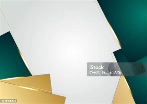 골든 라인과 추상적인 고급 다크 그린 오버랩 레이어 고급스럽고 우아한 배경 추상 템플릿 디자인입니다 프리젠 테이션 배너 표지 명함을위한 디자인 0명에 대한 스톡 벡터 아트