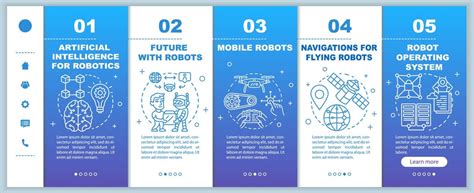Premium Vector Robotics Courses Onboarding Mobile Web Pages Vector Template