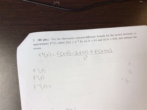 solved use the three point centered difference formula for