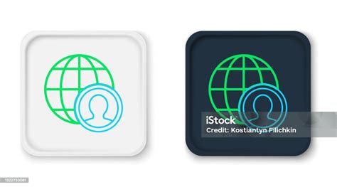 라인 글로브와 사람들은 흰색 배경에 고립 아이콘 글로벌 비즈니스 기호 소셜 네트워크 아이콘입니다 다채로운 개요 개념 벡터 개념에 대한 스톡 벡터 아트 및 기타 이미지