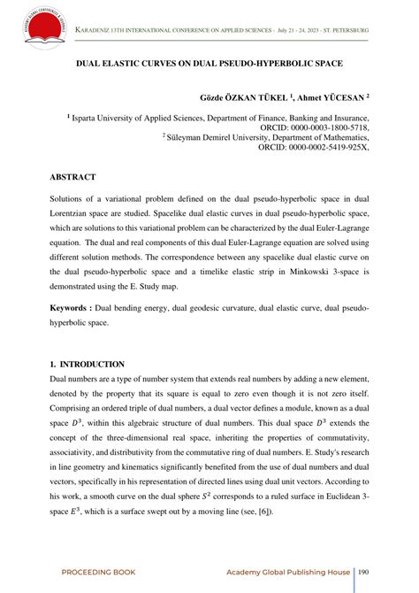 Pdf Dual Elastic Curves On Dual Pseudo Hyperbolic Space
