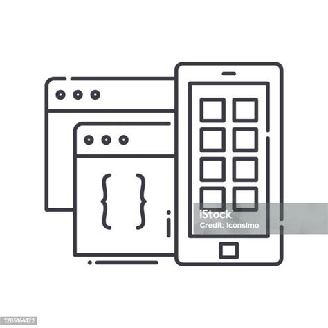 App Developer Icon Linear Isolated Illustration Thin Line Vector Web