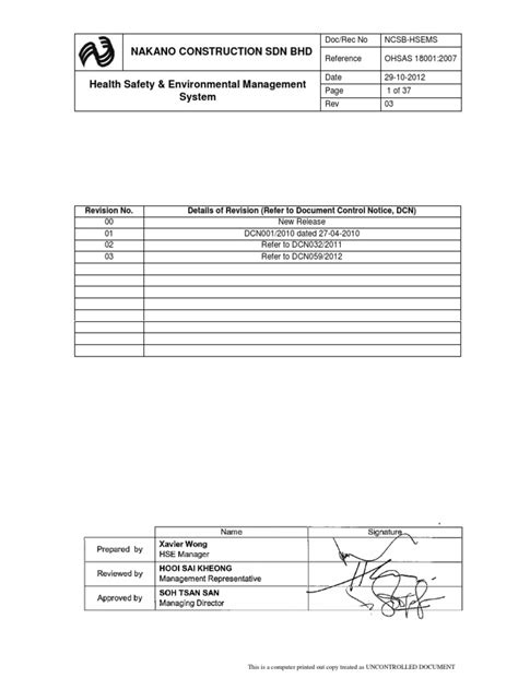 Hsems Pdf Risk Occupational Safety And Health