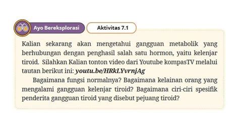 KUNCI JAWABAN Biologi Kelas SMA Halaman Kurikulum Merdeka Ciri Penderita Gangguan Tiroid