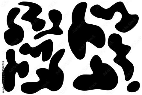 Irregular Blob Set Of Abstract Organic Shapes Abstract Irregular Random Blobs Simple Liquid
